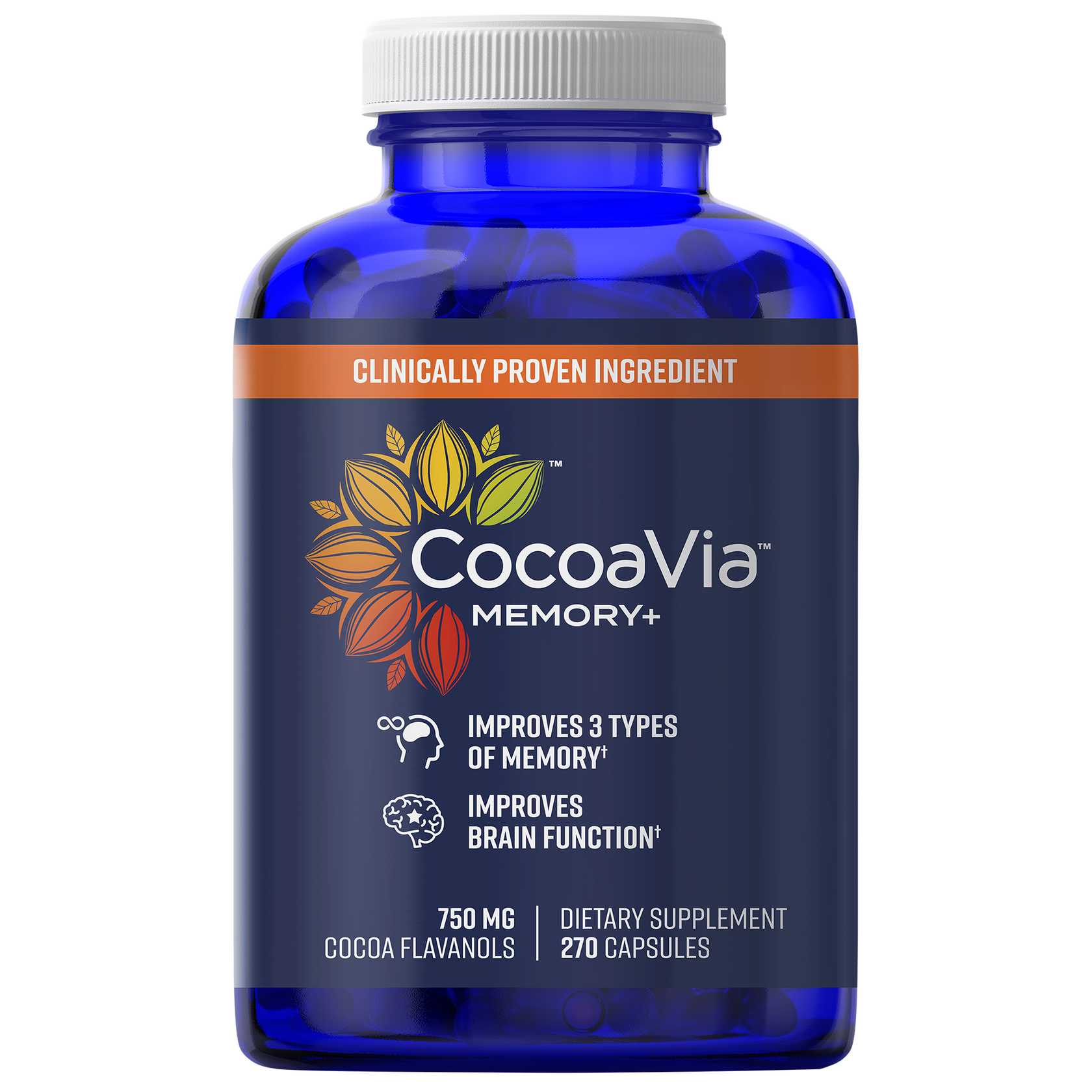 CocoaVia™ Memory+ Supplement Cocoa Flavanol Capsule