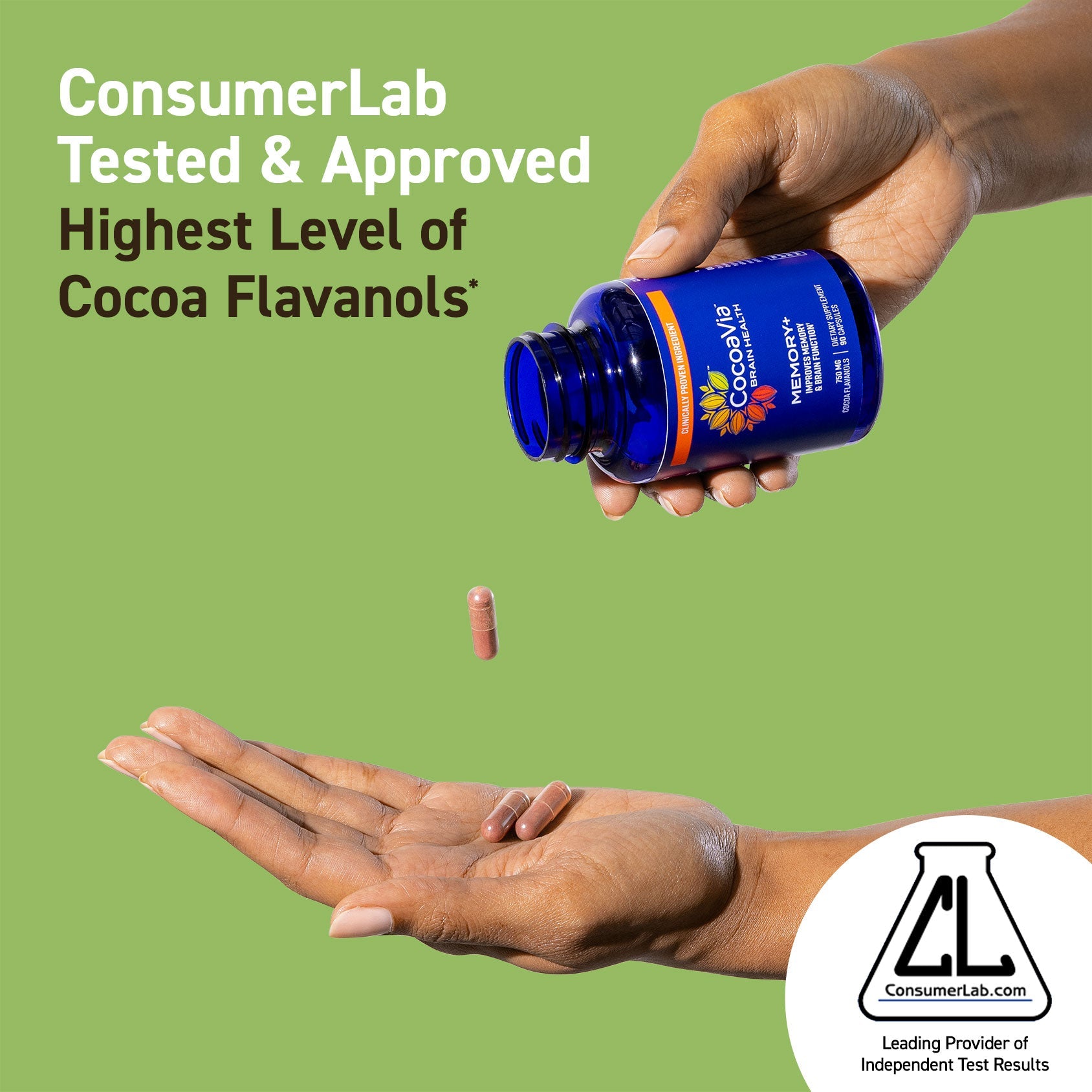 CocoaVia™ Memory+ Supplement Cocoa Flavanol Capsule
