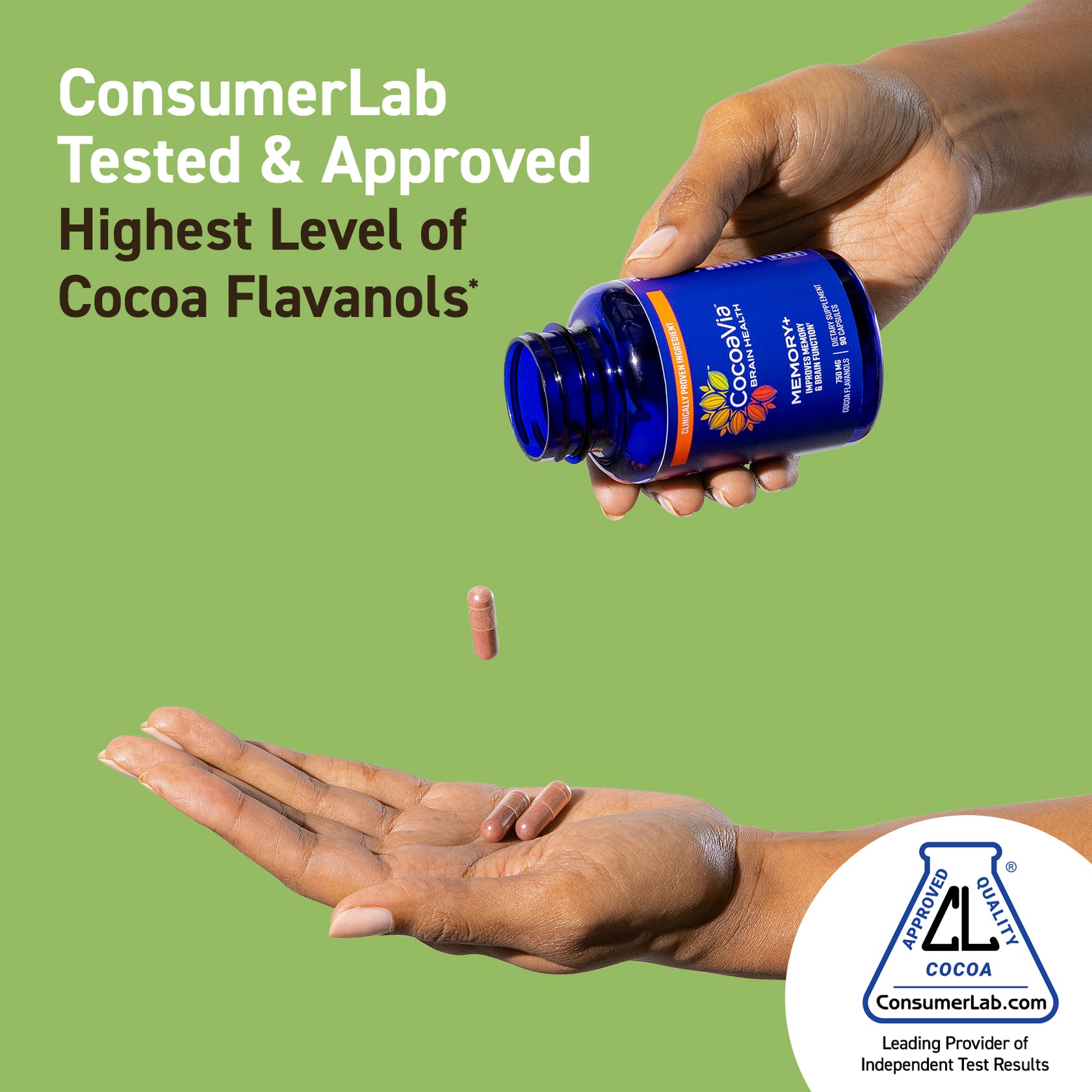 CocoaVia™ Memory+ Supplement Cocoa Flavanol Capsule